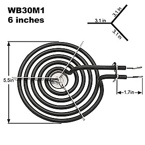 WB31M20 WB31M19 Porcelain Drip Pans and WB30M1 WB30M2 Surface Elements by SupHomie - Compatible with GE Hotpoint Range Stove