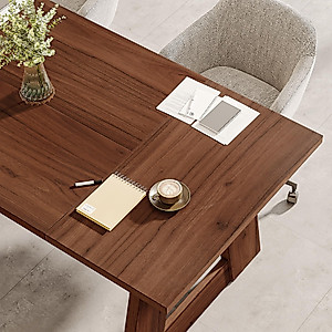 Tribesigns 63-Inch Executive Desk, Large Computer Office Desk, Modern Laptop Desk Study Writing Table Workstation for Home Office, Rustic Brown