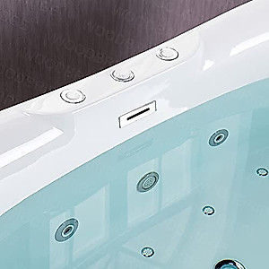WOODBRIDGE 71" x 31 1/2" Whirlpool Water Jetted and Air Bubble Freestanding Bathtub , B0034