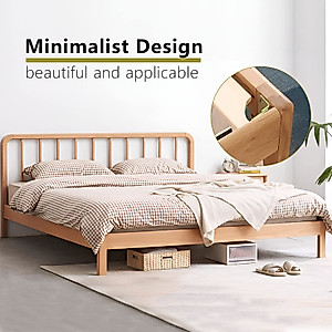 Rockgoya Bed Rail Brackets, Bed Frame Hardware, Set of 4 Wooden Bed Brackets with Screws, Bed Rail Fittings, Heavy Duty Non-Mortise