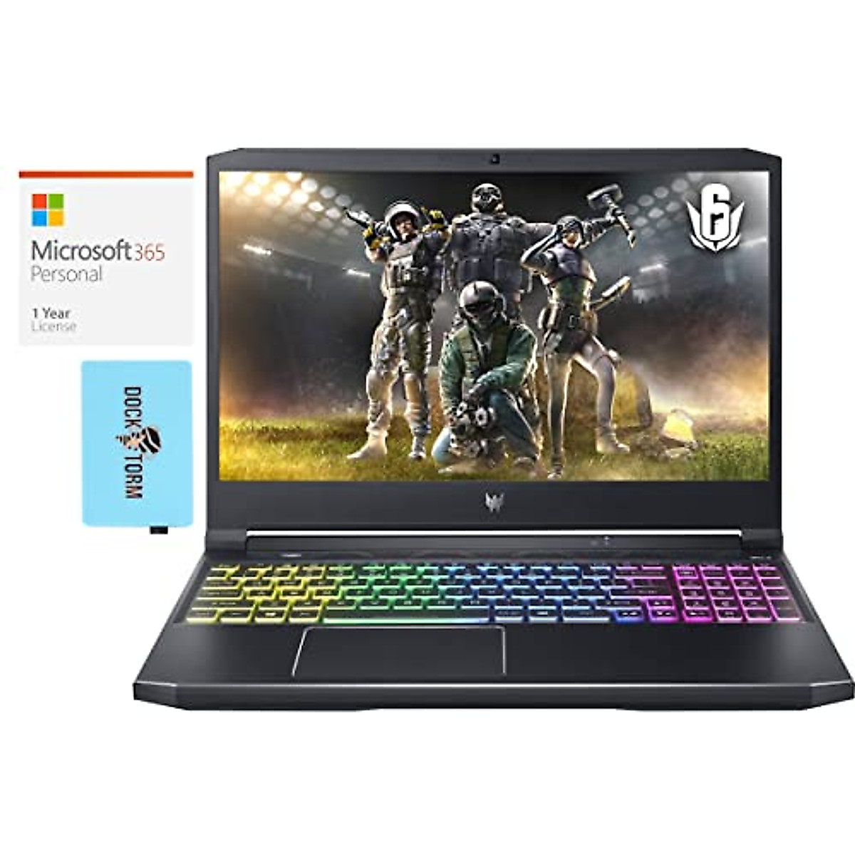 acer Predator Helios 300 Gaming & Entertainment Laptop (Intel i9-11900H 8-Core, 32GB RAM, 512GB PCIe SSD + 2TB HDD, GeForce RTX 3060, 15.6" 144Hz Win 11 Pro) with MS 365 Personal, Hub