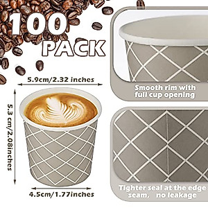 100 Count 3 oz Disposable Coffee Cups Disposable Espresso Cups Small Paper Cups 3 oz Cups for Coffee Tea Cocoa Juice Mini Disposable Paper Cups for Cafes Offices and Home