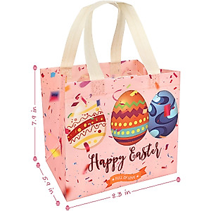 Colovis 12PCS Easter Gift Bags, Reusable Easter Treat Bags for Kids, Non-Woven Easter Bags With Handles for Gifts Wrapping, Easter Party Favors (8.3 x 7.9 x 5.9 Inches)