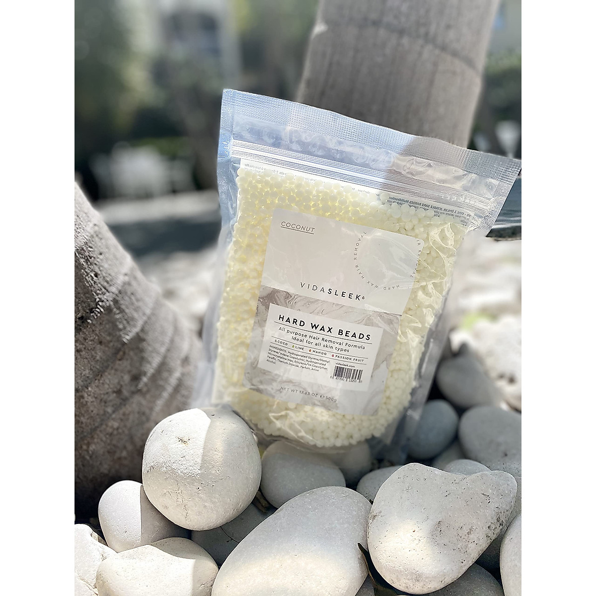 VidaSleek Hard Wax Beads - All Purpose Hair Removal Wax - No Strips Needed - Coconut Scent - 17.63 oz