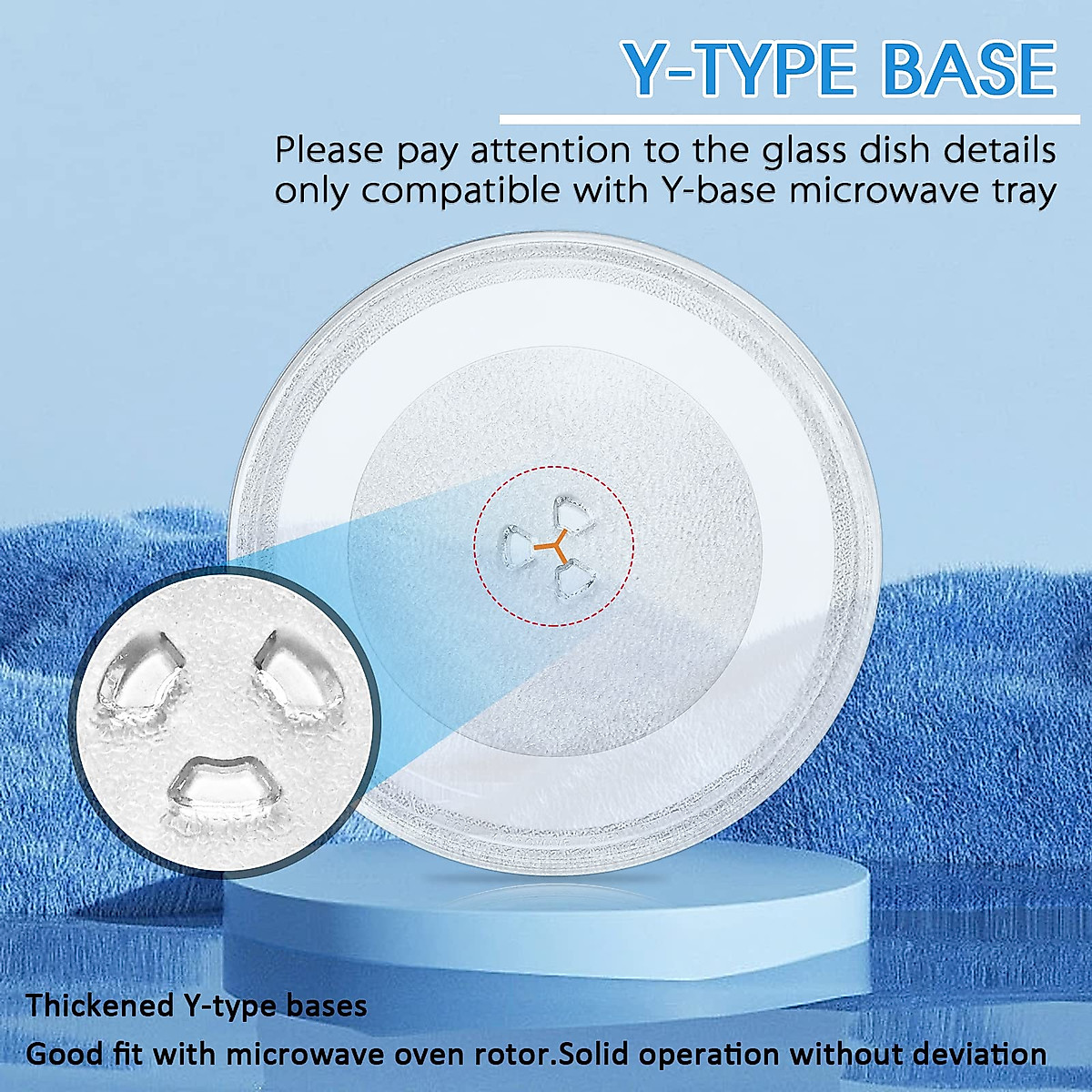 Microwave Glass Plate 12 Inch Compatible with Whirl-pool Microwave W10337247 Microwave Glass Turntable Tray Replace W11367904 W11335034 WPW10337247 Microwave Plate Replacement
