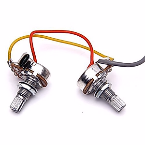 Electric Guitar Wiring Harness Kit Replacement for LP, 2T2V 3 Way Toggle Switch 500K Pots&Jack for Dual Humbucker Gibson Les Pual Style Guitar, Cream Tip