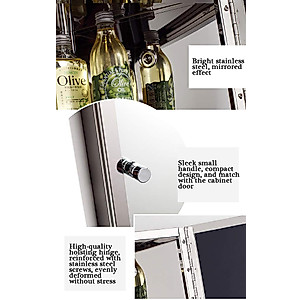 Stainless Steel Corner Bathroom Mirror Cabinet Triangle Locker Wall Cabinet Multipurpose Kitchen Medicine Storage Organizer with Mirror,11.81" X23.6"X8.2"