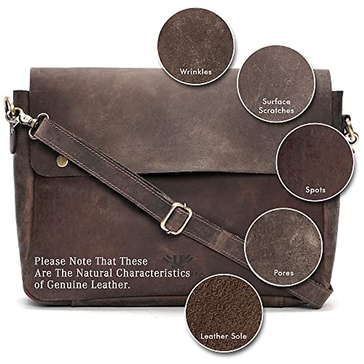 Genuine Leather Laptop Sleeve Bag Compatible with MacBook Air/Pro, 13-13.3 inch Notebook, Compatible Briefcase with MacBook Pro 14 inch
