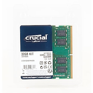 Crucial RAM 32GB Kit (2x16GB) DDR4 3200MHz CL22 (or 2933MHz or 2666MHz) Laptop Memory CT2K16G4SFRA32A