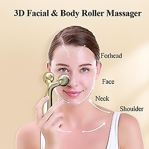 Face Massager Roller Facial Roller Contouring Massager for Face Lift, Reduce Puffiness, Skin Tightening & Collagen Production, Clear Toxins