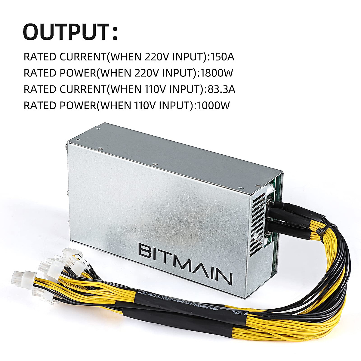 HAOYU TECH Bitmain Antminer APW7 1800W Power Supply 110V-1000W, 6-Pin Connect Bitcoin Miner Power Supply, Antminer L3+, Bitcoin Mining Hardware, Asic Miner, Crypto Miner Rig for Mining Crypto Coins