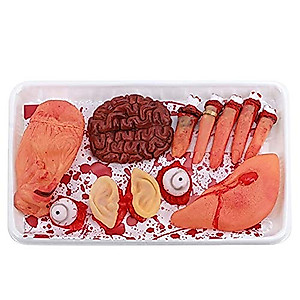 Oasis-X Halloween Scary Human Organ Bloody Realistic Body Parts Creepy Prank Prop Halloween Decoration Trick or Treat Party Haunted House Decorations Props