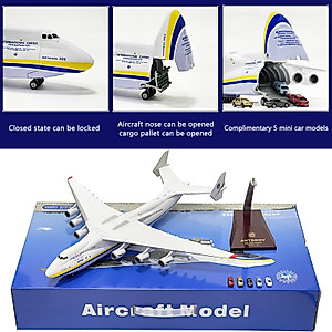 An-225 Aircraft Model 1:200 Scale 16.5” Replica Ukrainian Transport Plane An225 Model Plane Aircraft Model Cabin Can Open Children's Birthday Gift Resin Collectible Figurine