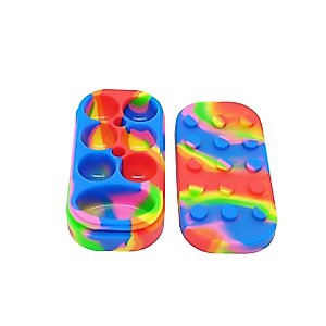 vitakiwi 34ml Silicone Wax Container Multi Compartment 6+1 Non-stick Oil Jar with Carving Tools Multi-use (10)
