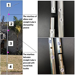 2 Packs Swooper Flag Pole with 2 Packs Ground Stake,12 Feet Complete Feather Flag Pole Kit for Business Advertising Flags, Portable Black Travel Bag Packed (Silver)