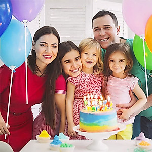 Horolas 100 Pieces Balloon Sticks Holders with Cups 16 Inch for Party, Birthday, Wedding, Anniversary Decoration, White