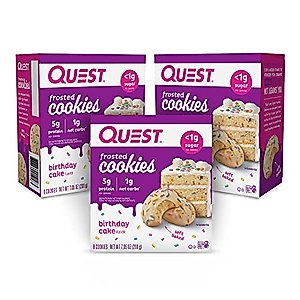 Quest Nutrition Birthday Cake Frosted Cookies, 8 Count (Pack of 3)