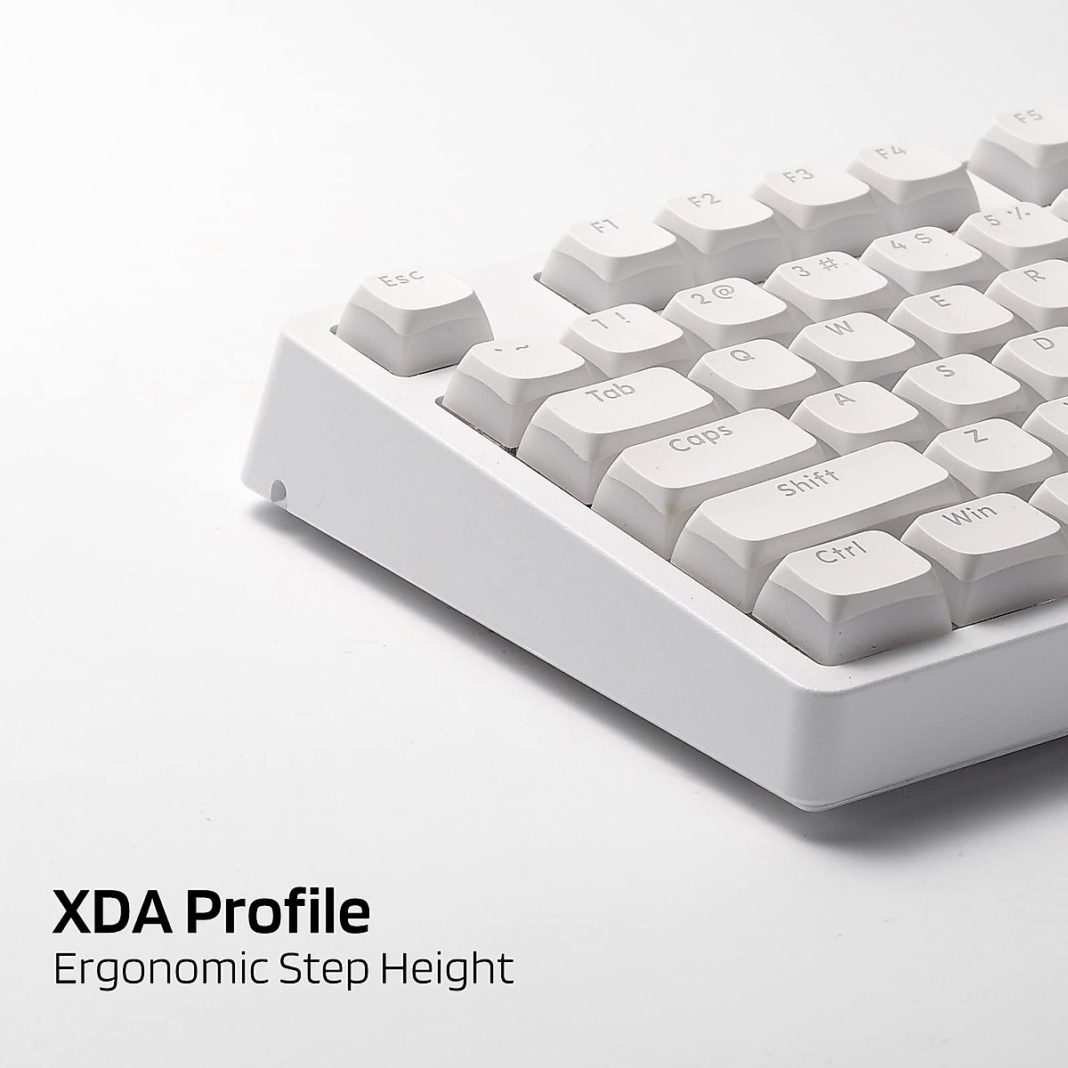 LTC LavaCaps PBT Double Shot 116-Key Pudding Keycaps Set, Translucent XDA Profile for ISO & ANSI Layout 61/68/84/87/104 Keys Mechanical Keyboard, with Keycap Puller - (Only Keycaps), White