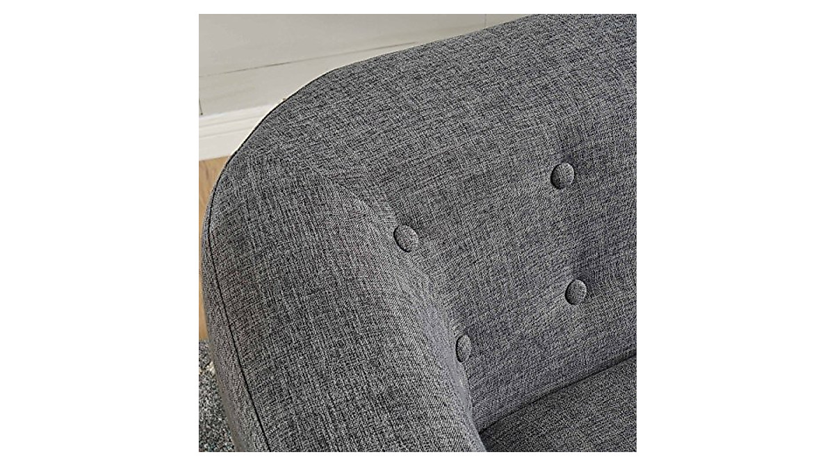 Shop the Bridie Mid-Century Loveseat in Grey Fabric