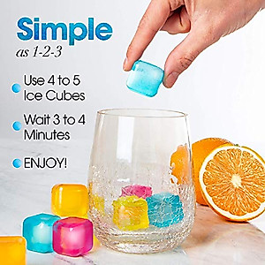 Reusable Ice Cubes For Drinks - Chills Drinks Without Diluting Them - Made From BPA Free Plastic - Refreezable, Washable, Quick And Easy To Use - Pack Of 30 With Storage Container by Efiwasi