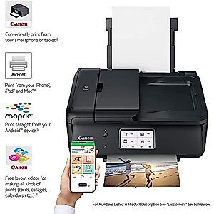 Canon All-in-One Printer Copier Scanner Fax Auto Document Feeder Photo and Document Printing Airprint (R) and Android Printing + Bonus Set of Ink and Printer Cable