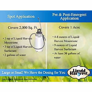 Liquid Harvest Surfactant 8 oz and Mesotrione 8 oz Bundle for Effective Lawn & Turf Grass Weed Control