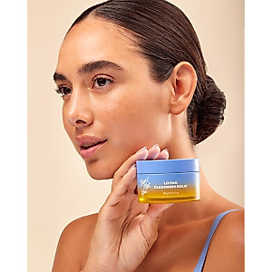 Then I Met You Living Cleansing Balm, Oil Cleanser for Face & Makeup Remover with Grape Seed, Olive & Seaberry Oil, Vegan & Clean Skincare, 3.17 oz