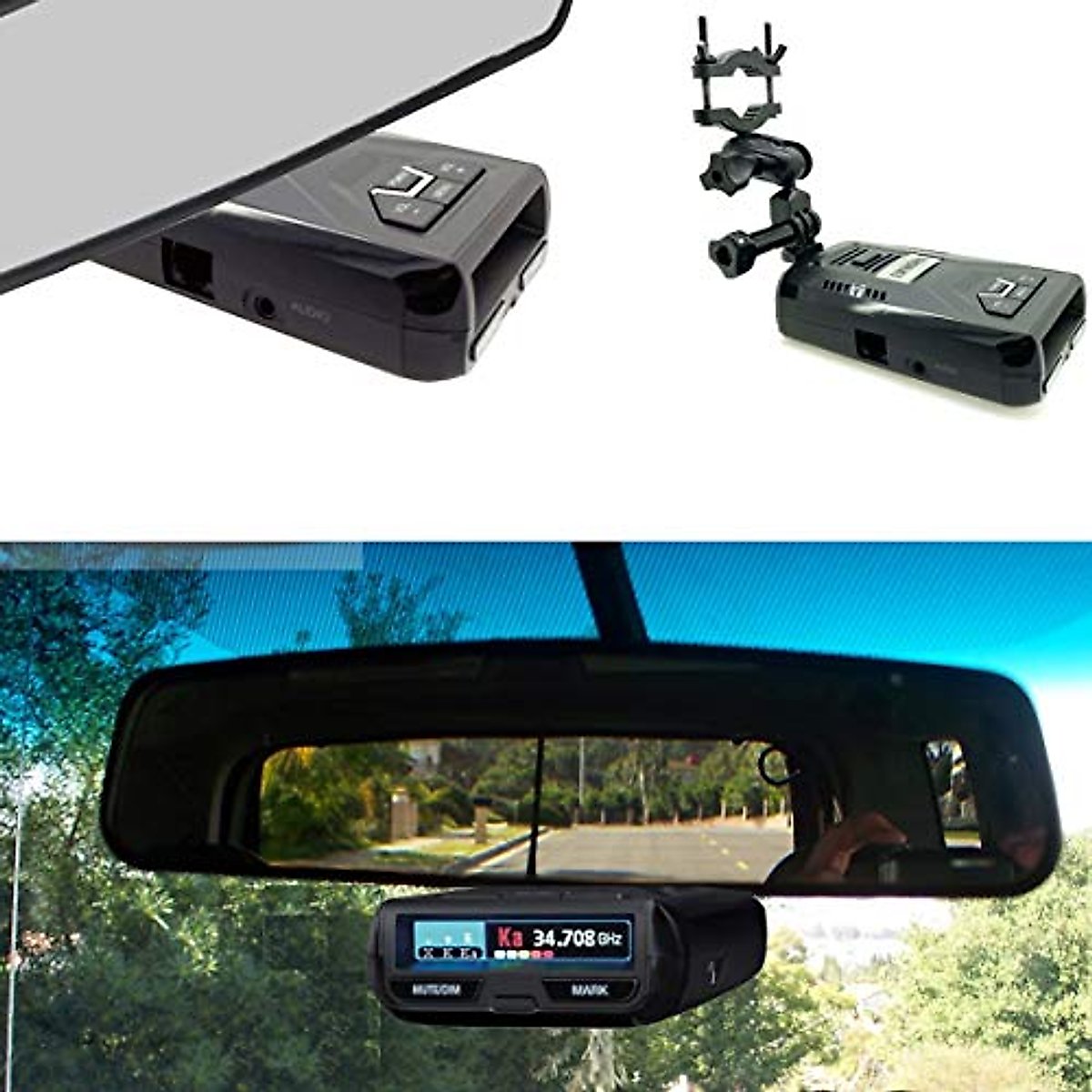 LycoGear Rearview Mirror Stem Mount for Uniden R1 R2 R3 R4 R7 DF1 DFR2 DFR3 DFR5 DFR6 DFR7 DFR8 DFR9 Radar Detector (for Uniden Radar Detector Only)