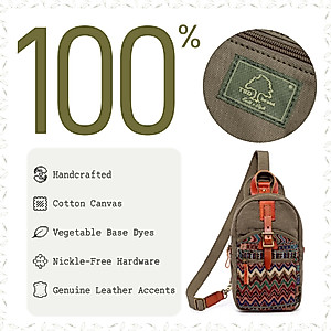 TSD Brand Four Season Canvas Sling Bag (Olive)