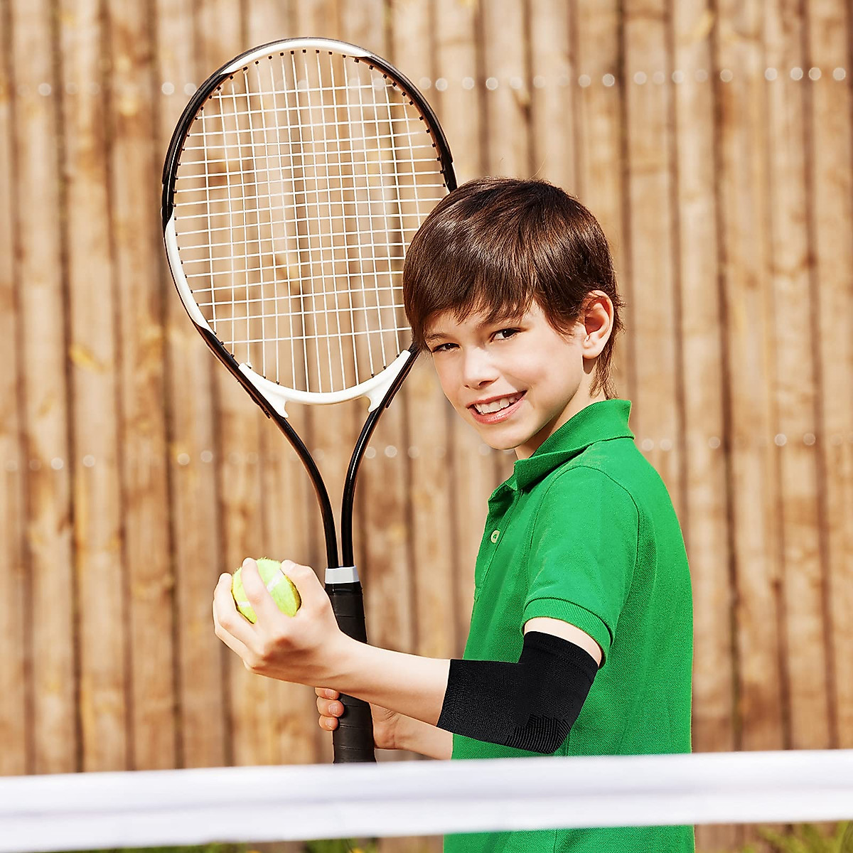 Kasyat Kids Elbow Brace Knit Compression Elbow Sleeve Compression Brace Gym Arm Sleeve Gym Elbow Support for Boys and Girls Teen Weight Lifting Sports(2 Pieces,Medium)