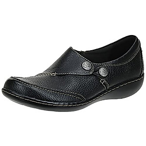 Clarks Women's Ashland Lane Q Slip-On Loafer, Black, 9 M US