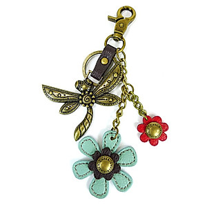 CHALA SWING Pack Smartphone Cross-Body Purse Purse Charm (Brown_ Dragonfly With Teal Flower)
