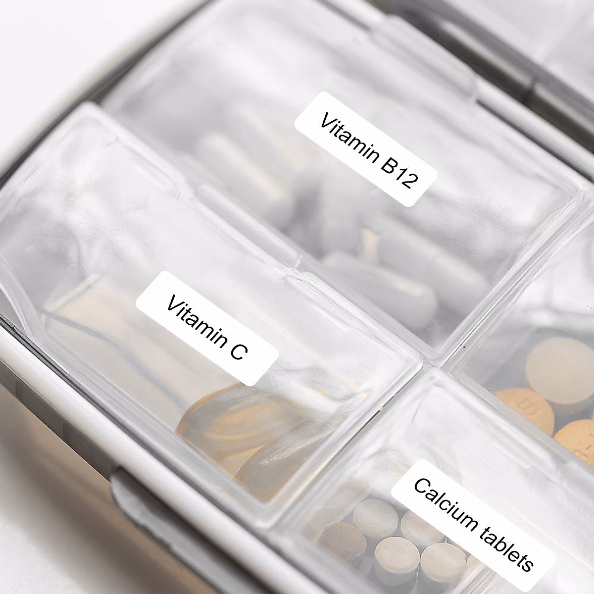 Phomemo D30 Label Maker Tape, Black on White Sticker Thermal Paper, Pre-Cut Self-Adhesive Label Tapes, 14 x 30mm /0.55 x 1.1 Inch (1/2" x 1 1/8") 210 Tapes/Roll, 3-Roll