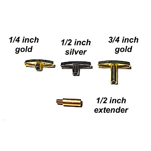 Odyssey Online Music Box Winding Key Set Short to Long - - Three Keys with 1/2 Inch Extender - - Gold and Silver - - 1/4, 1/2, 3/4 inch Plus Extension - - Best Choice - - Winder Winding Long Keys