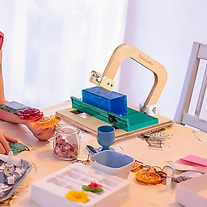 Soap Cutter with Adjustable Cutting Wire, Soap Slicer Tool for DIY Soap, Cheese, Butter, Cake, Bread Making (Wooden)