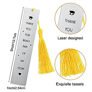 6 Pieces Teacher Metal Bookmark Teachers Appreciation 2022 Graduation Present Teacher Present for Student Teacher (Silver)