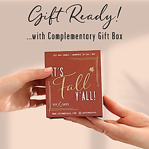 Cinnamon Candle, Fall Candles, Christmas Candles - 'Cinnamon Rolls' Autumn Scented Soy Candles for Home, 9oz Reusable Jar, 50Hr Burn, Made in USA