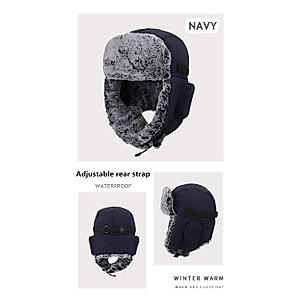 Winter Warm Trapper Hat for Men Ear Flap Buffalo Plaid Elmer Fudd Tweed Baseball hat with Brim Visor Blue