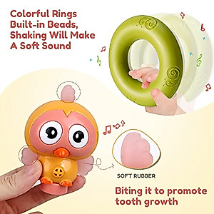 Vanmor 6 Pcs Stacking Nesting Baby Toys, Stacking Toys for Babies 6-12 Months, Teething Toy Building Circle Bird Decor, Montessori Early Educational Learning Toys for Toddler Boys Girls Gift