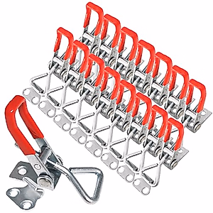 16 Pack Adjustable Toggle Clamp, 330lbs Holding Capacity Heavy Duty 4001 Style Toggle Latch Hasp Clamp for Door, Box Case Trunk, Smoker Lid Jig, Quick Release Pull Latch, Sturdy Metal Draw Latch