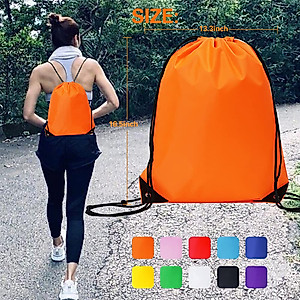 CODOBON 20 Pcs Drawstring Backpack Bulk Draw String Bags Cinch Polyester Bag for Gym Sport, 10 colors