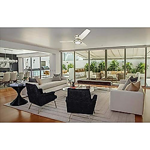 Harbor Breeze Sail Stream 52-in Brushed Nickel LED Indoor Flush mount Ceiling Fan with Light and Remote Control Included (3-Blade)