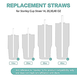 Replacement Straws for Stanley Adventure Travel Tumbler - 6 PCS Straws Replacement for Stanley Cup 40 OZ, Straws Replacement with Cup Cleaner for Stanley Quencher Adventure 30/40 OZ Stanley Water Jug