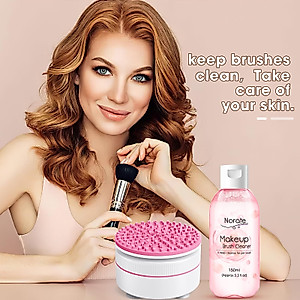 Norate Makeup Brush Cleaner, Make Up Brush Cleansers Solution, Makeup Cleaner for Makeup Brushes, Beauty Sponge, Powder Puff, Deep Clean Brush Shampoo, Gentle Formula Cruelty Free 5.3 FL.OZ