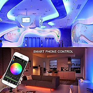 Xunata LED Strip Lights, 16.4ft WiFi Wireless Smart Phone Controlled Non-Waterproof RGBWW Light Strip Kit 5050 LED Lights, Working with Android and iOS System, Alexa, Google Assistant