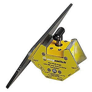 Magswitch Mini Multi Angle Welding Magnet - for Metal Fabrication Welding Accessories and Tools, with 300 Amp Grounding Clamp Holder and Magnet On/Off Capabilities, 150 lb Holding Force