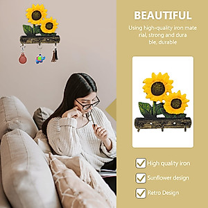 1 Pc Sunflower Hook Practical Hat Hook Bathrobe Hook Wrought Iron Wall Hook Wrought Iron Hook Key Ring Hook Household Mask Hook Wall Decoration Hook Exquisite Hook Hanger