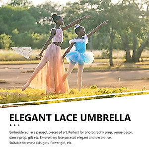 5pcs Girls Floral Photo Photography Cloth Umbrellas Decorative Flower Layout Lace Small Parasols Accessories Bride Girl Embroidery Umbrella Children Decoration Lady