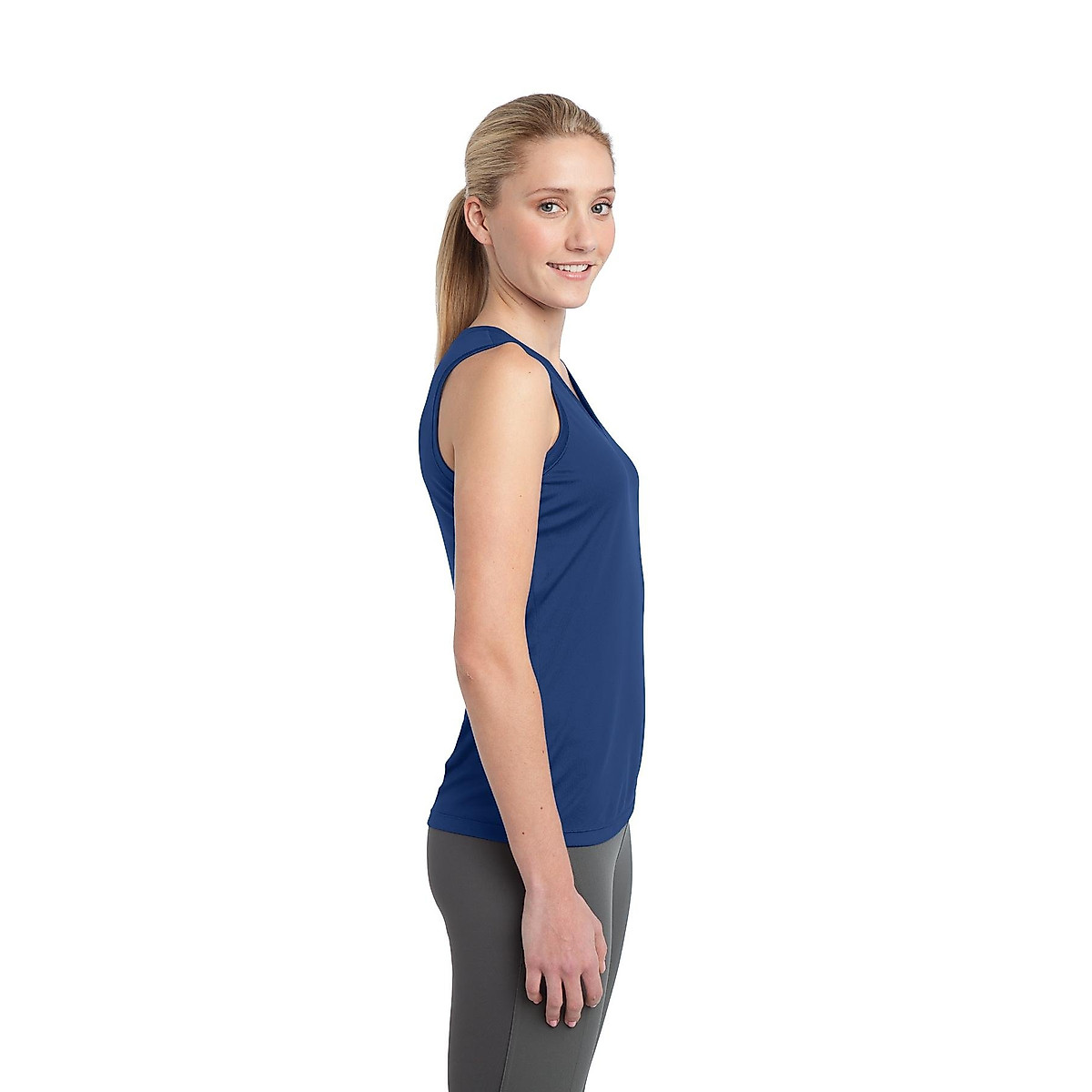 SPORT-TEK Women's Sleeveless PosiCharge Competitor V Neck Tee L True Royal