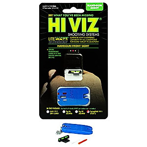 HiViz Springfield Armory 1911 Lite Wave Front Sight Handgun, Green, Red & White, One Size (SF2015)